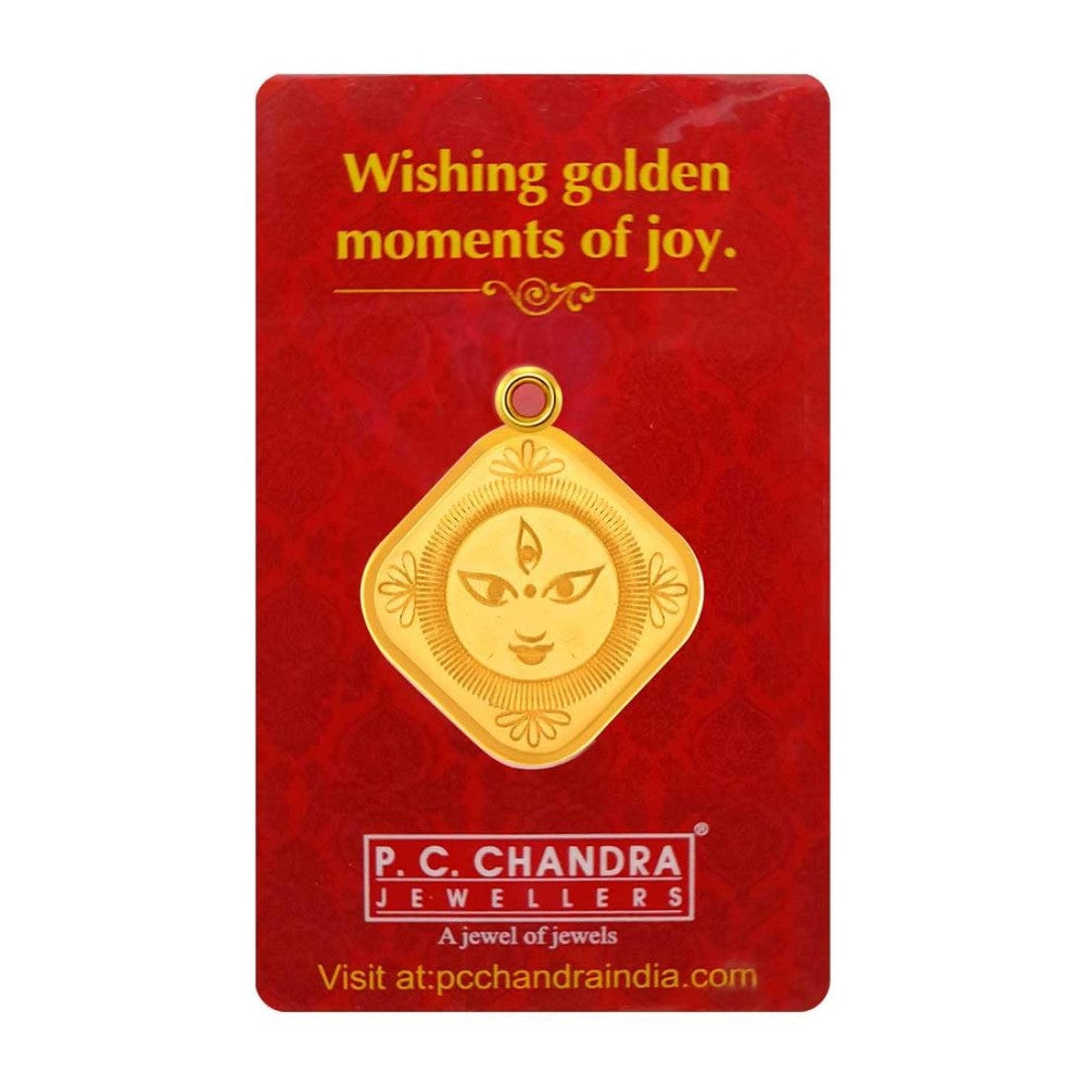22k Gold Goddess Durga Gold Coin Pendant- PC Chandra – P.C. Chandra Jewellers