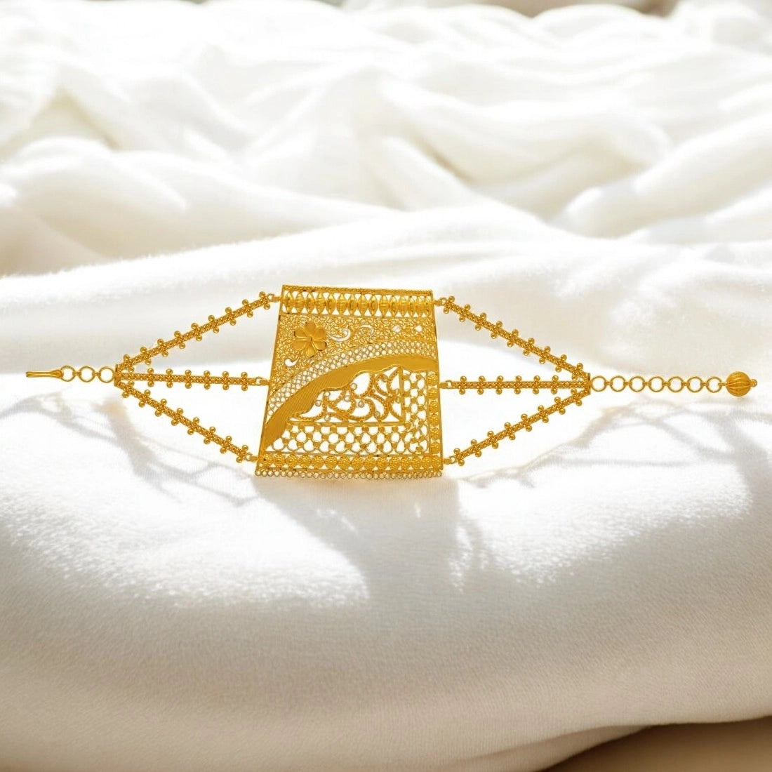 22k Gold Mantasha with Filigree Central Plaque | Mugdhaa Collection from PC Chandra Jewellers ...