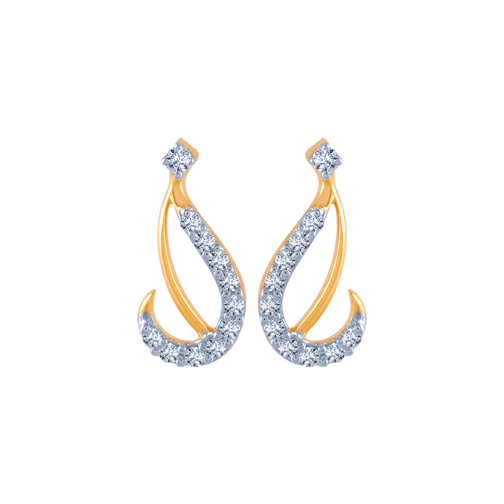 14k (585) Yellow Gold And Diamond Stud Earrings For Women – P.C ...