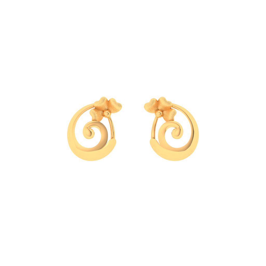 14K spiral Gold Stud Earrings | Amazea Collection | PC Chandra ...