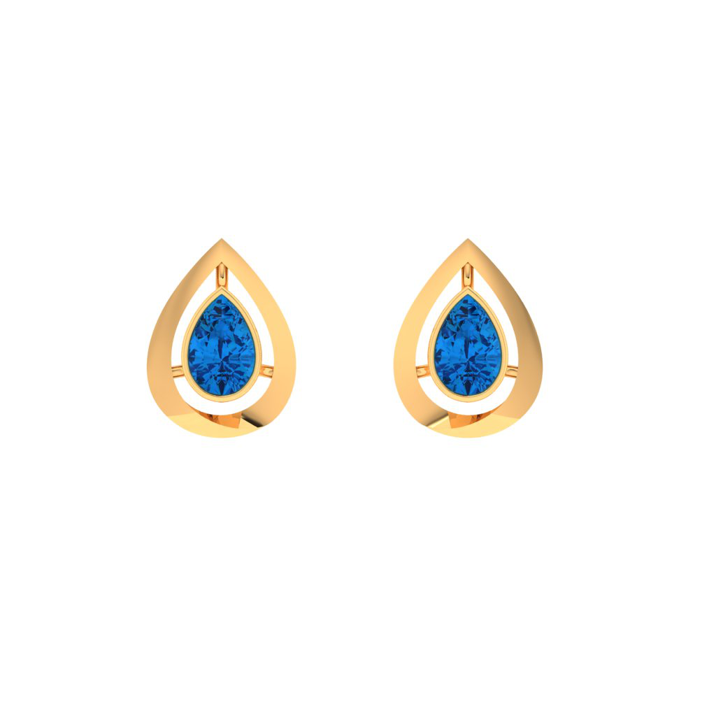 Buy 14k Tear drop shaped gold earrings | Amazea Collection | PC Chandra ...