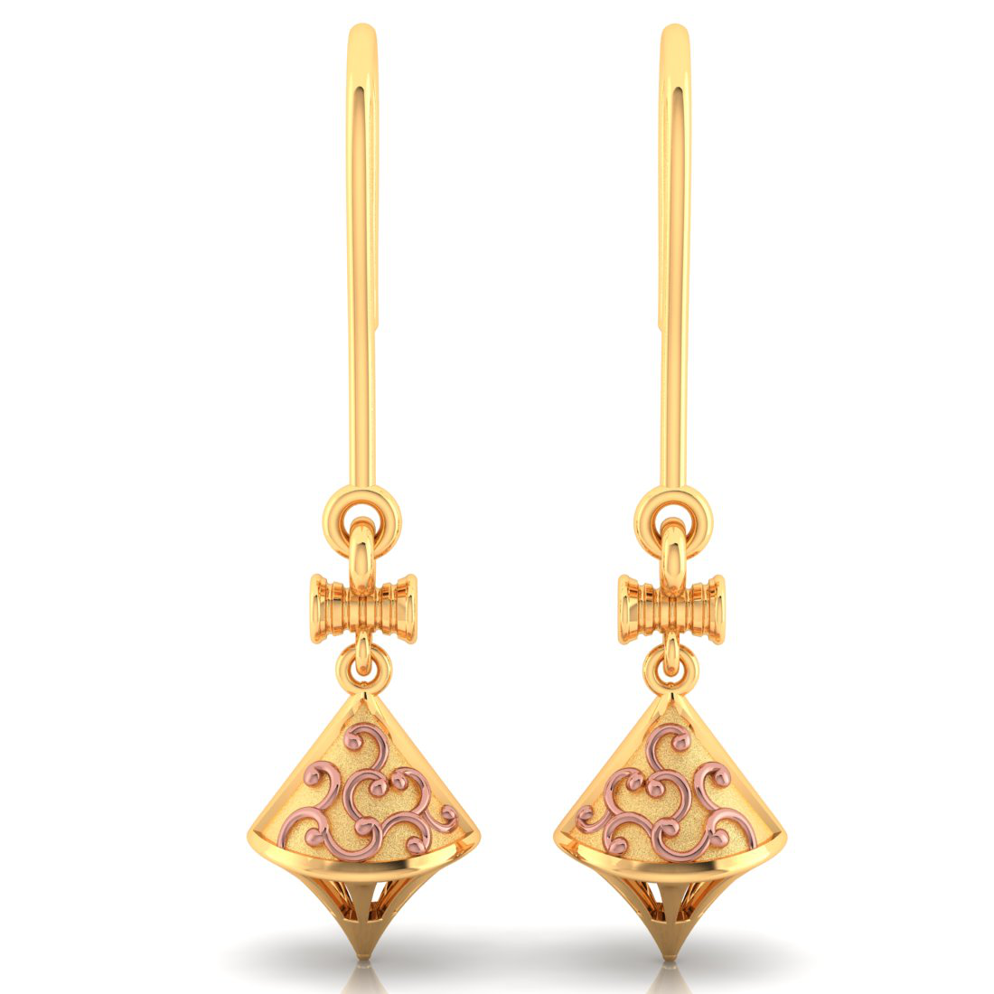 Beautiful 14K intricate rose work gold earrings by PC Chandra Jewellers ...