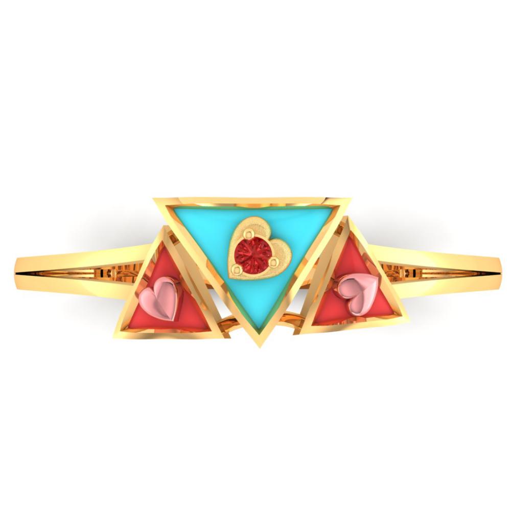 Unique 14K Gold Ring adorned with Triangular Geometric Patterns by PC ...