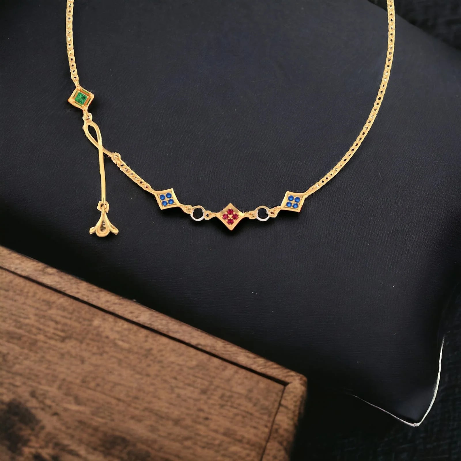 14K Gold Necklace with Colourful stones | PC Chandra Amazea Collection ...