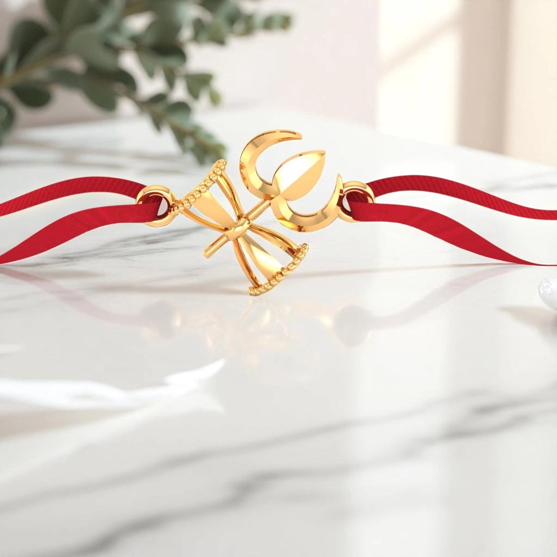 P.C. Chandra Jewellers 14KT Yellow Gold Trishul Damru Rakhi for Men – 0 ...