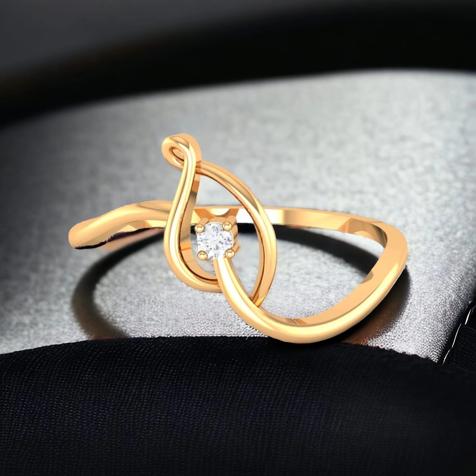 Elegant 14K Gold Swirl Diamond Ring | Minimalist Jewelry – P.C. Chandra ...