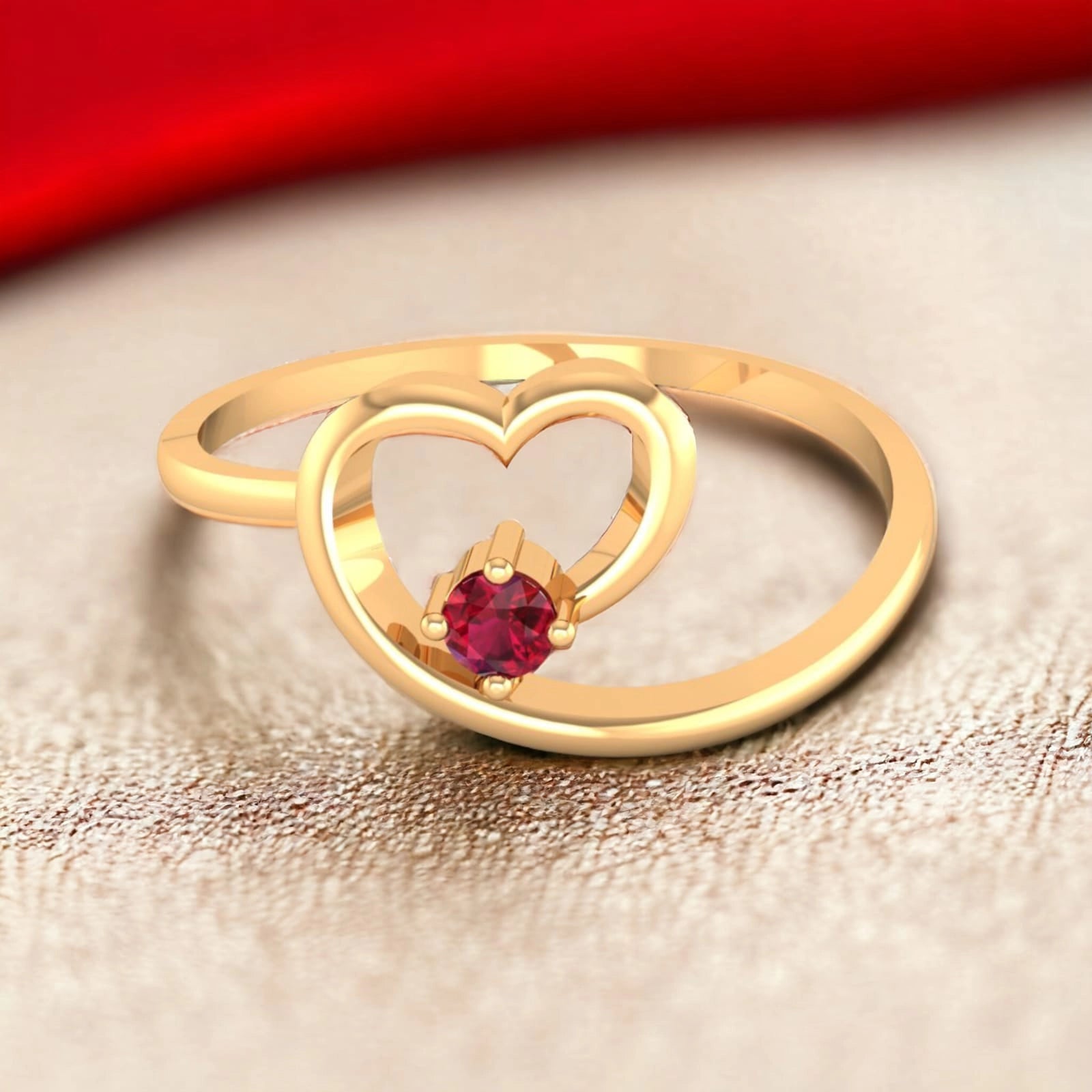 Heart-Shaped Gold Ring for Women | PC Chandra Amazea Collection – P.C ...