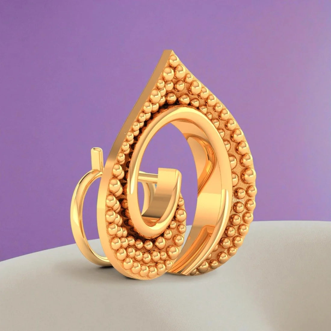 P.C. Chandra Jewellers 14KT Gold BeadSwirl Nosepin for Women | Designer ...