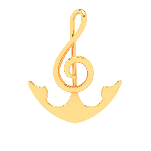 Buy 14KT Anchor Musical Note Gold Pendant | PC Chandra Jewellers ...