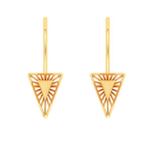 14KT Triangle shape Gold Drop Earring | Amazea Collection | PC Chandra ...