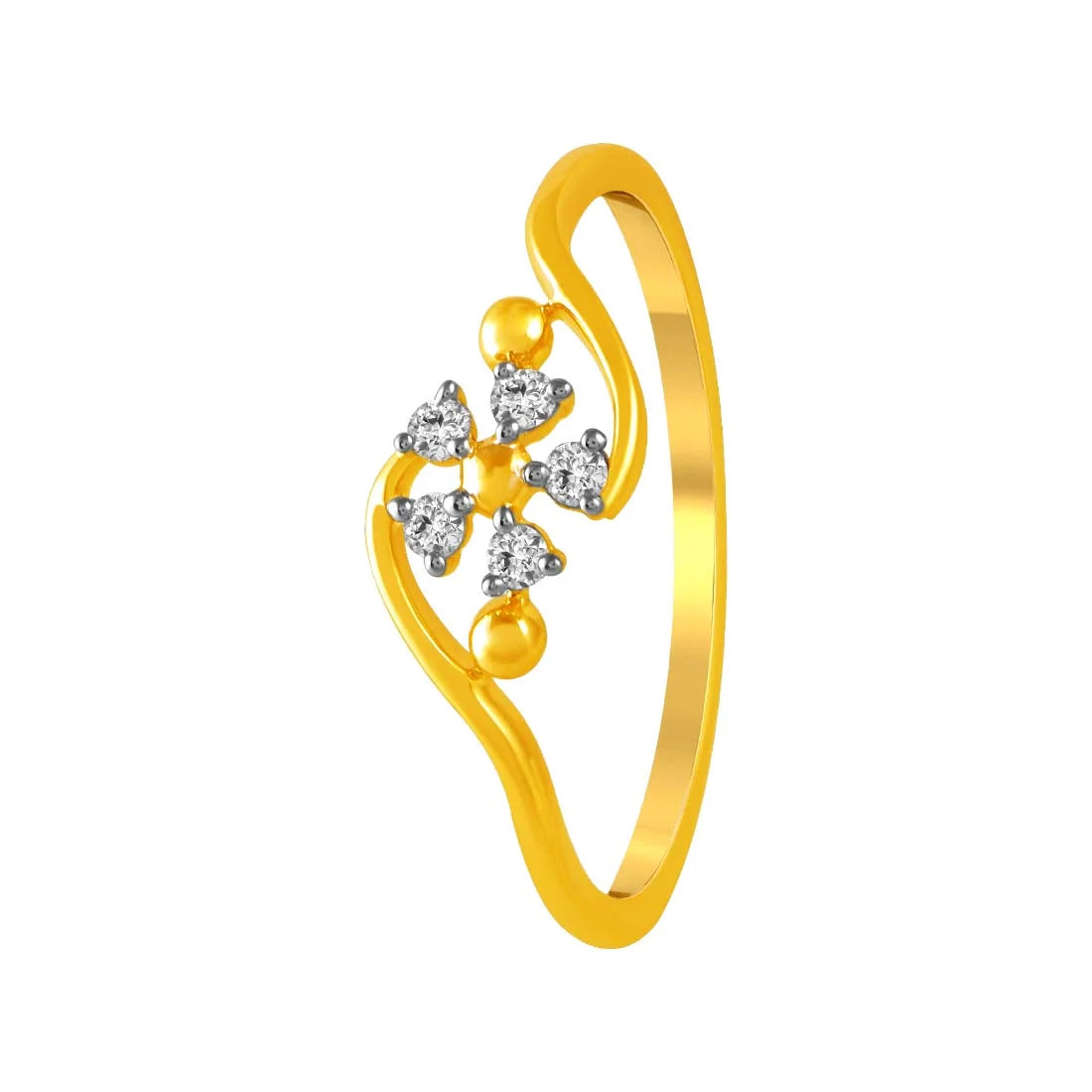 14K Gold Ring With Five Petal Floral Motif In The Centre – P.C. Chandra ...
