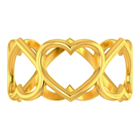 Wonderful 14k Gold Thumb Ring Heart Design | Designer Ring from PC ...