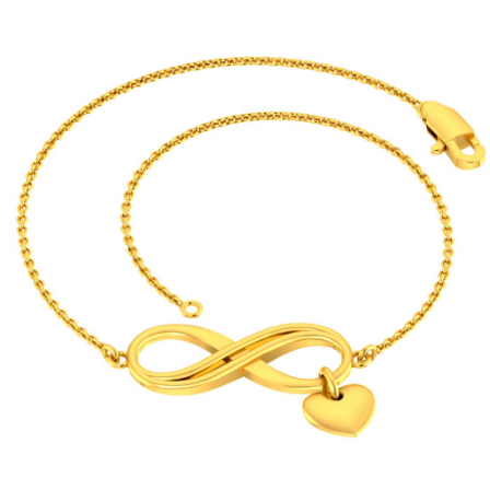 14k- Infinity loop yellow gold bracelet for women from P C Chandra ...