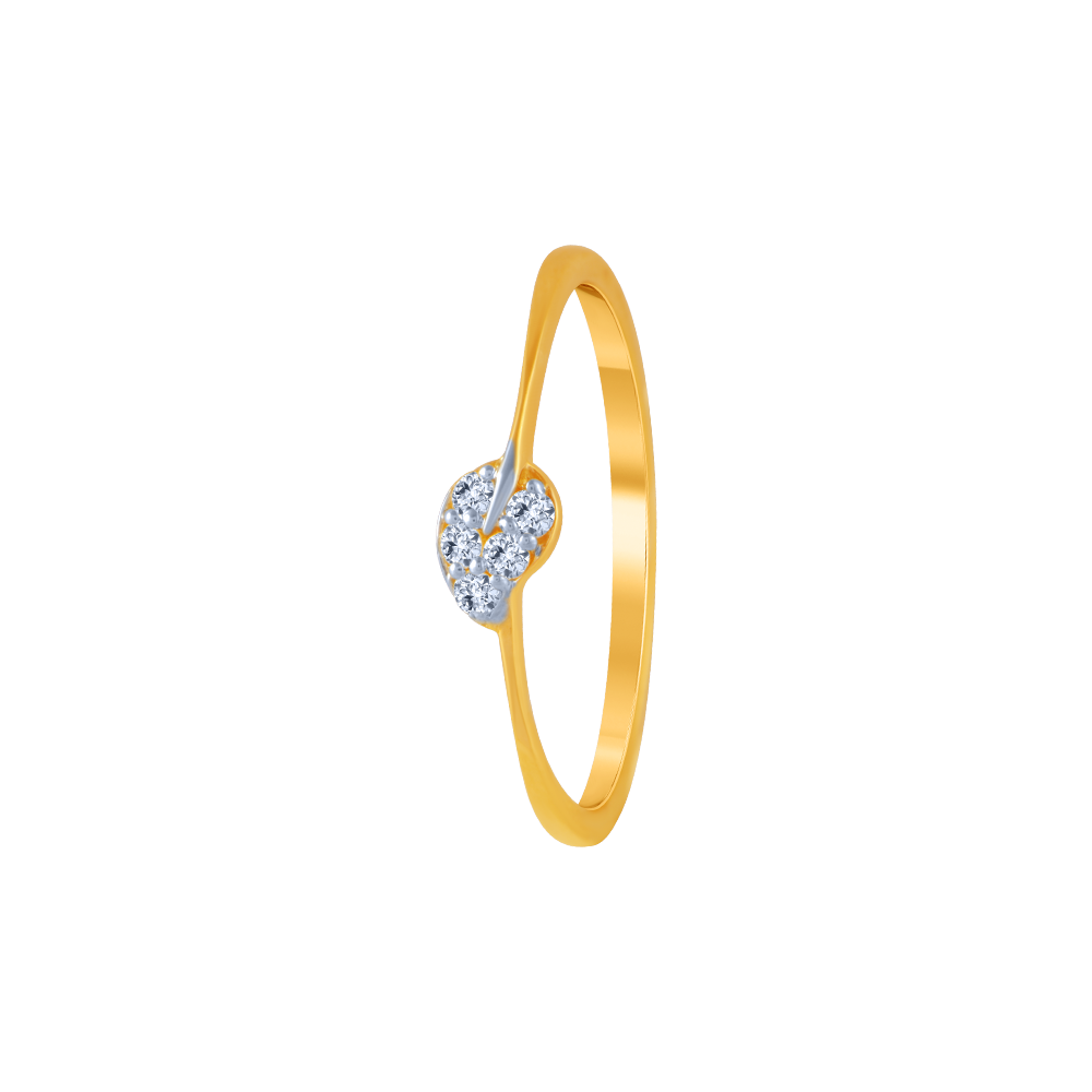 18 KT Stunning Yellow Gold and Diamond Ring for Women | PC Chandra ...