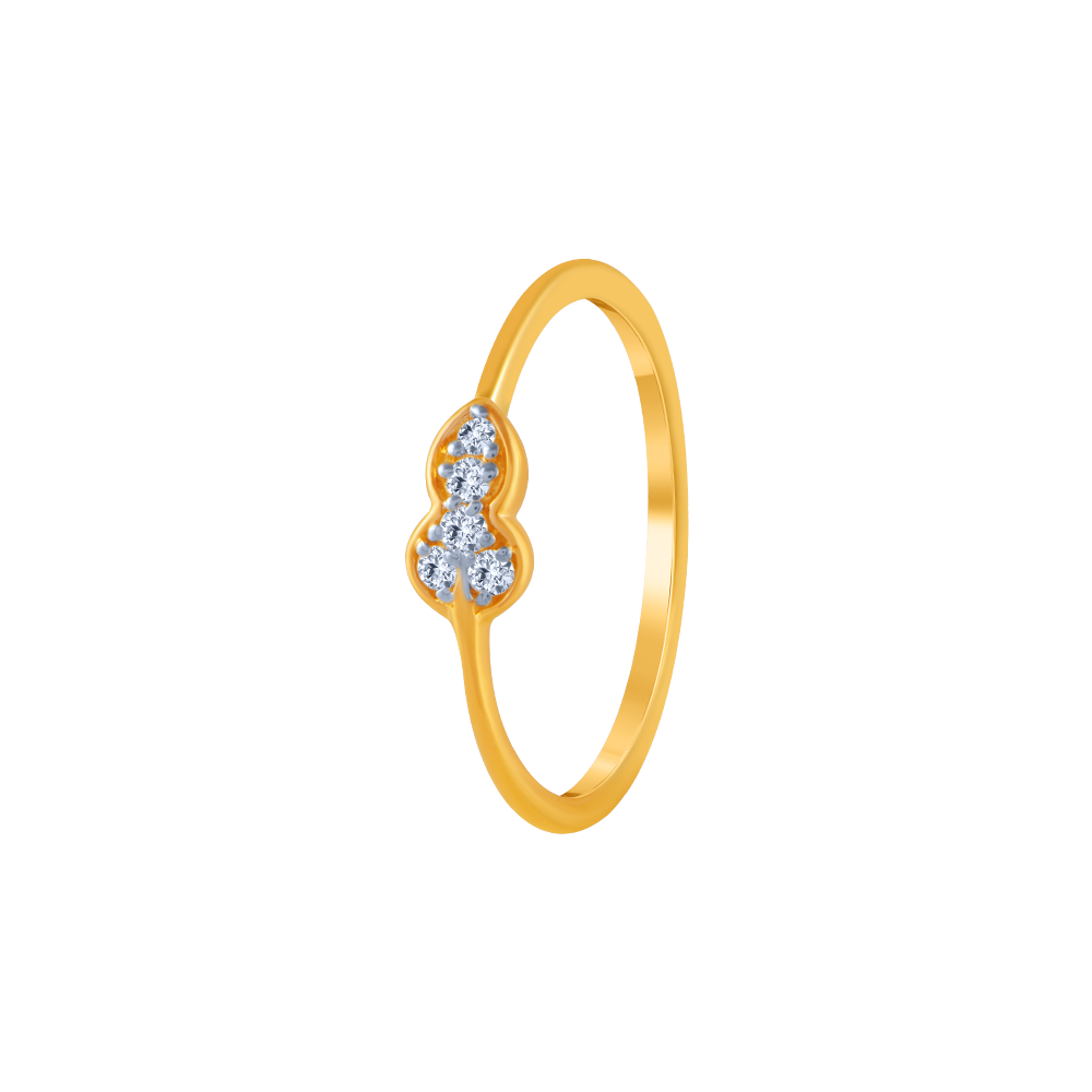 18 KT Beautiful Yellow Gold and Diamond Ring for Women | PC Chandra ...