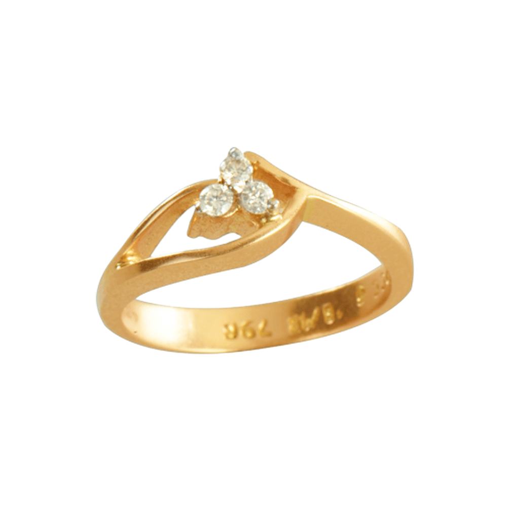 18KT Simple Gold and Diamond Ring for Women | PC Chandra – P.C. Chandra ...