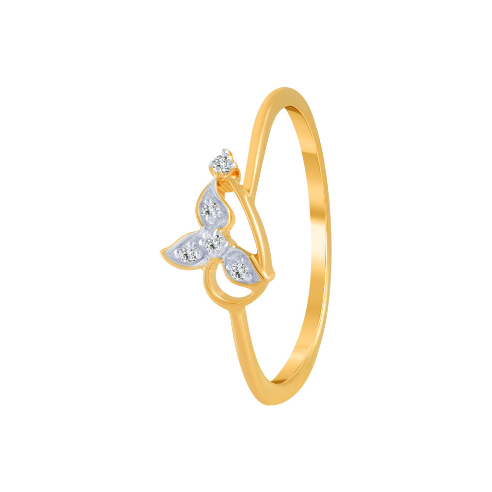 Floral Diamond Ring in 18K Yellow Gold | PC Chandra – P.C. Chandra ...