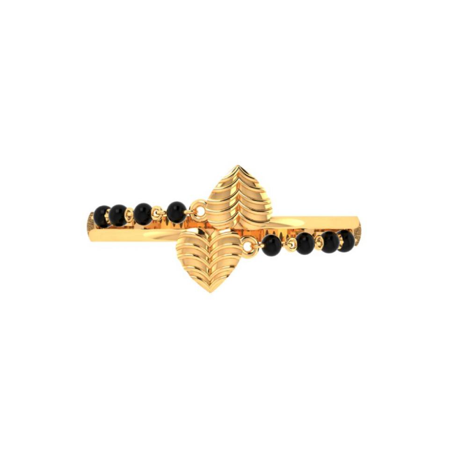 18K Elegant gold ring with two intricately crafted leafy hearts | PC ...