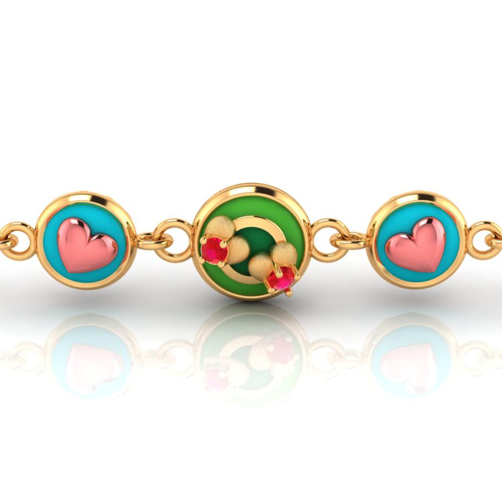 Exclusive Buy 18K Heart Shaped Design Gold Bracelet | PC Chandra ...