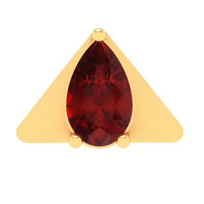 18KT Traingle Shape | Oval Shape Red Stone | Gold Nosepin | Online ...