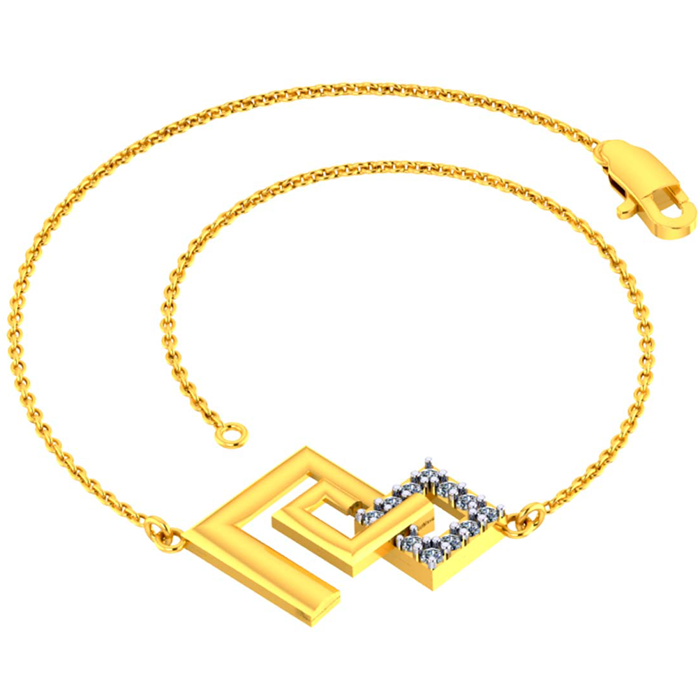 Striking geometric design 18k yellow gold and diamond jewellery ...