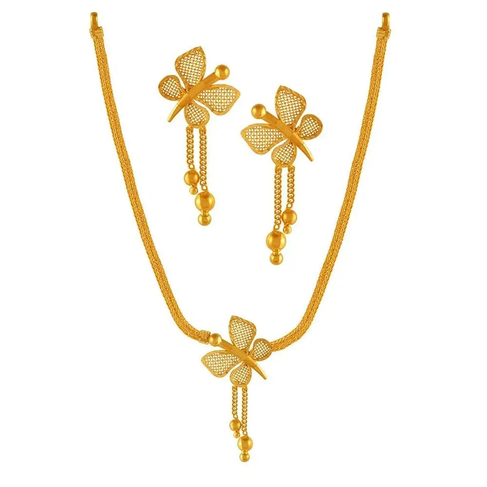 22k Gold Jewellery Set for Women| Butterfly Motif Set| PC Chandra ...