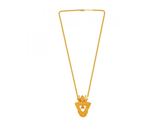 22K Gold Triangular Chain Pendant | PC Chandra Jewellers – P.C. Chandra ...