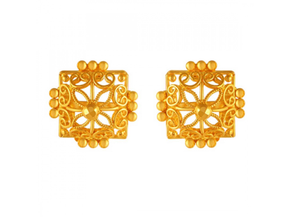 Square Shape 22K Gold Earrings | PC Chandra Jewellers – P.C. Chandra ...