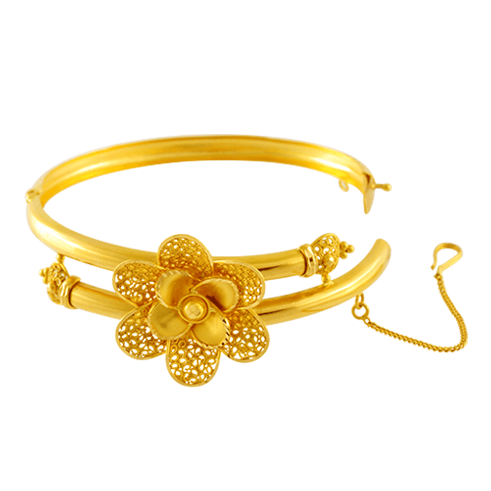 16.07gm Floral Design Gold Bangles | PC Chandra Latest Collection – P.C ...