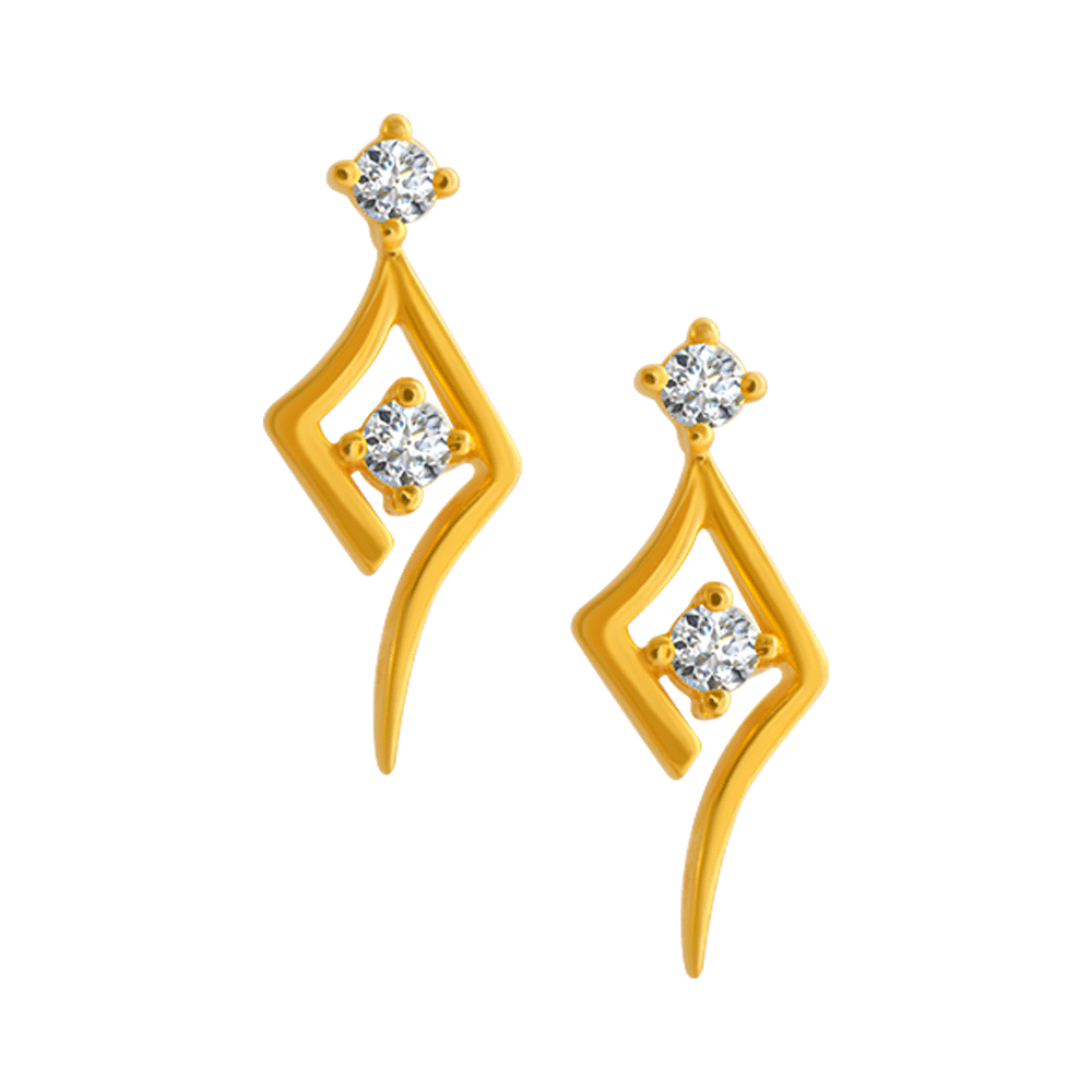 Buy PC Chandra Gold Floral Design Stud Earrings Online | PC Chandra ...