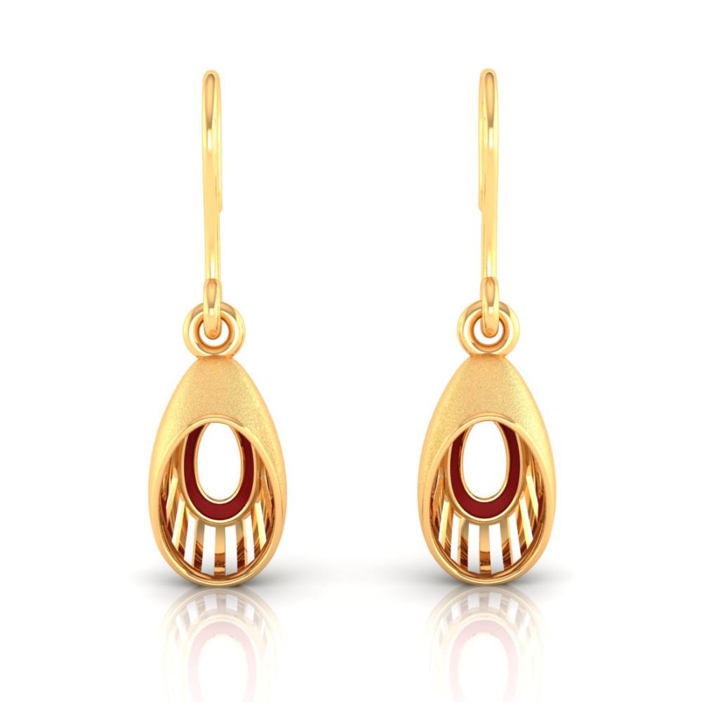 Unique 22K oval-shaped gold earrings by PC Chandra Jewellers – P.C ...