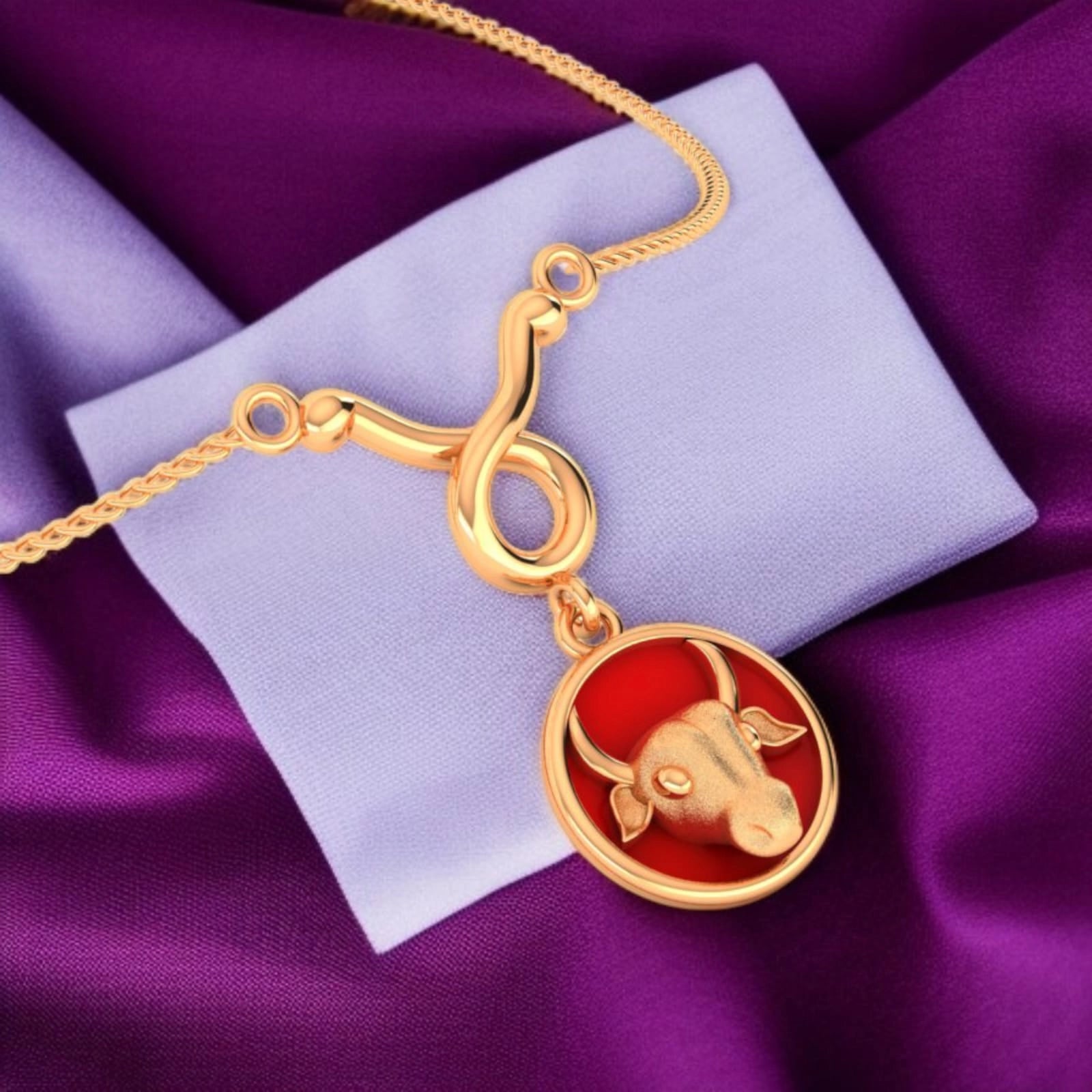 P.C. Chandra Jewellers 22KT (916) Gold "Taurus Power" Horoscope Chain ...