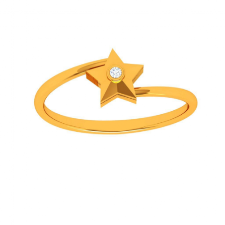 22K Stellar single stone gold ring | Valentine day special ring – P.C ...