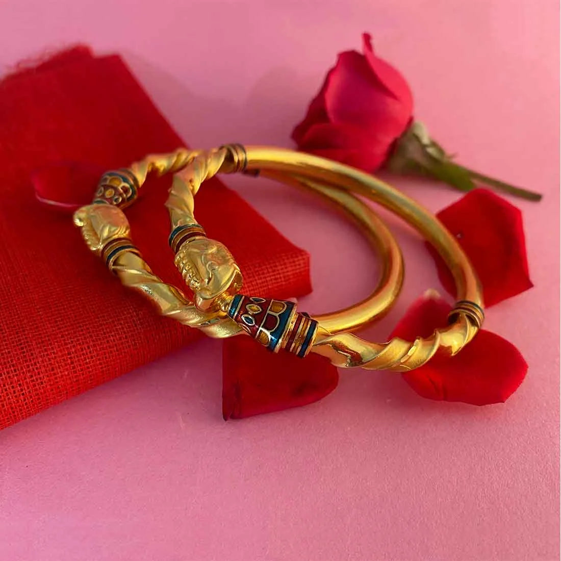 Buy 22k Gold Enamel Open Bangles | Wedding Collection from PC Chandra ...