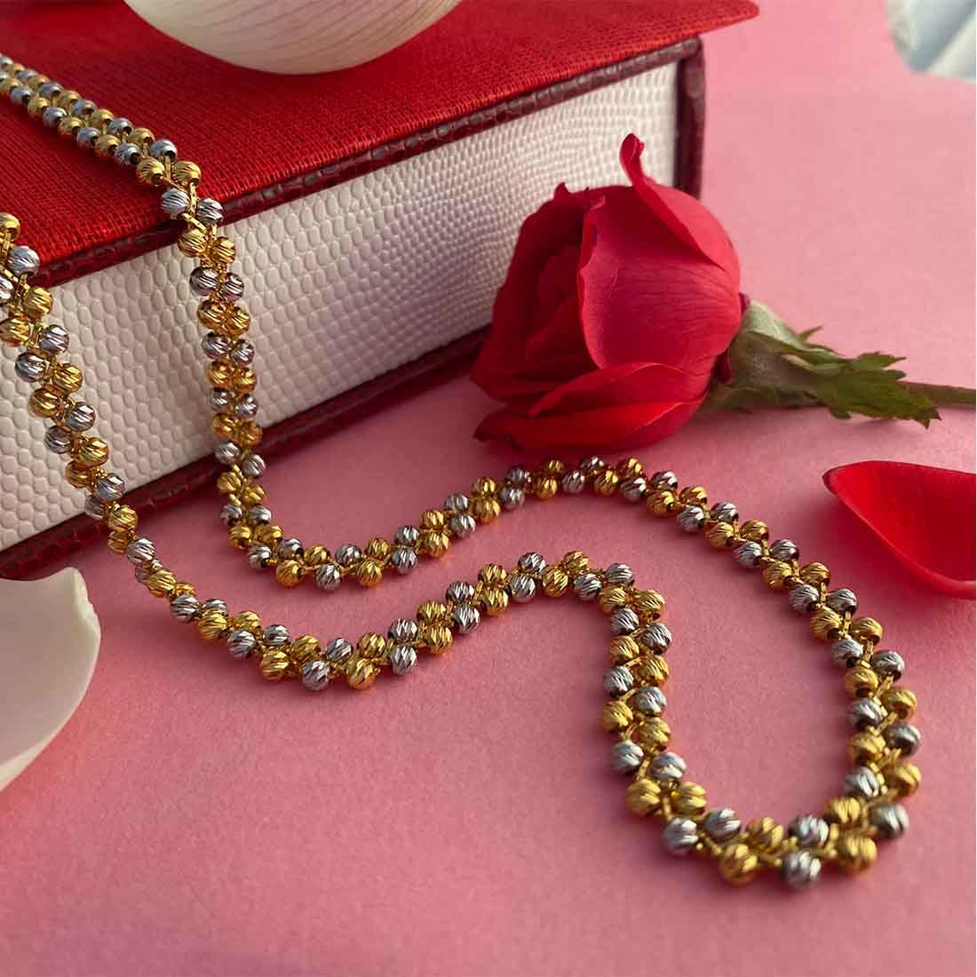 Two-Tone Gold Moff Chain | Mugdhaa Collection from PC Chandra Jewellers ...