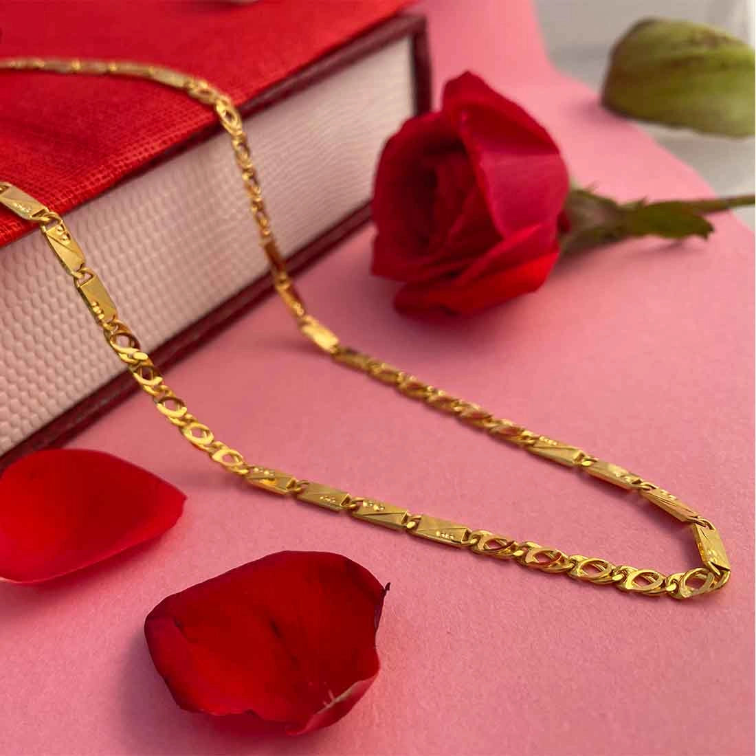 22K Gold Modern Geometric Chain | Mugdhaa Collection from PC Chandra ...