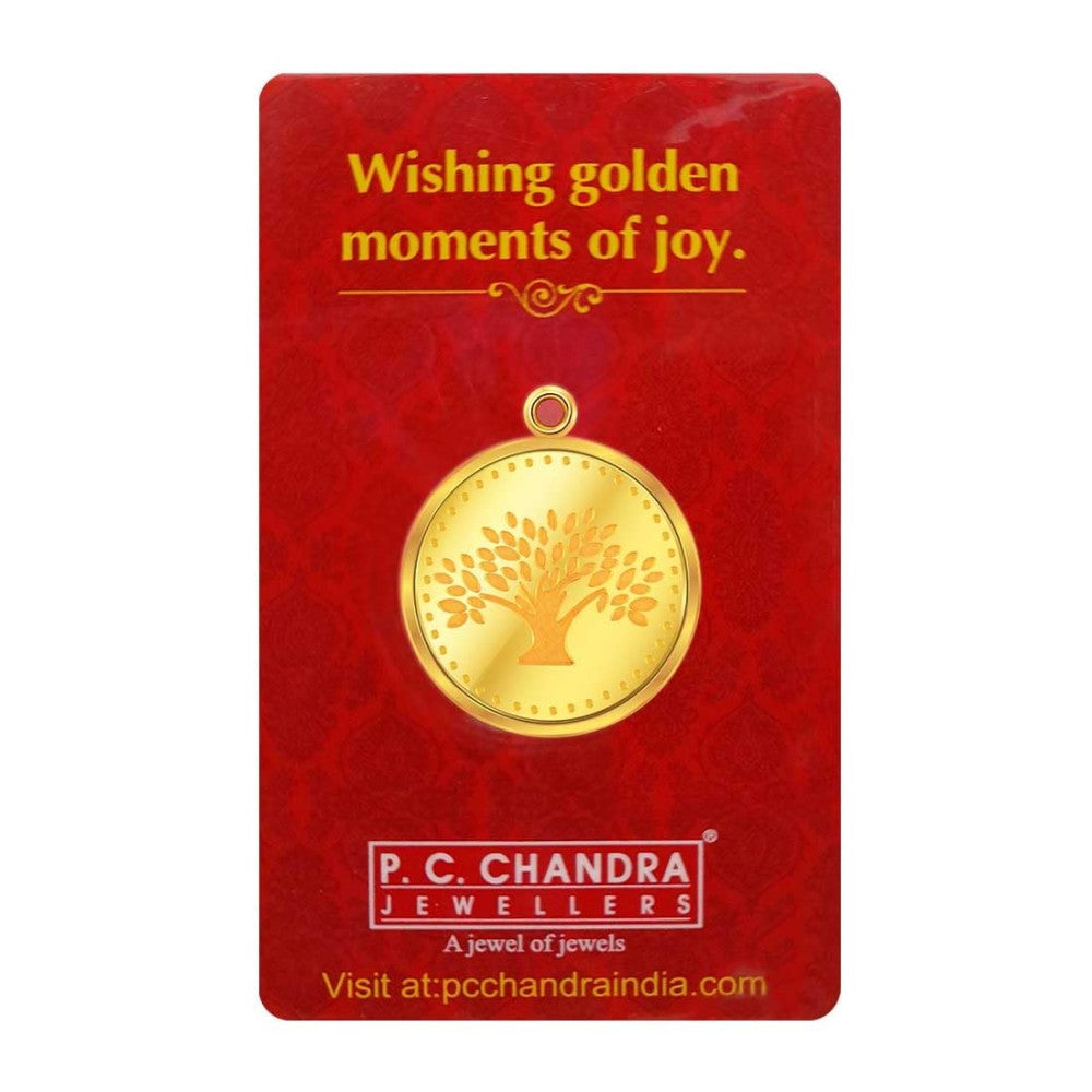 PC Chandra Jewellers 22k Gold Coin Pendant | Tree Design Gold Coin ...