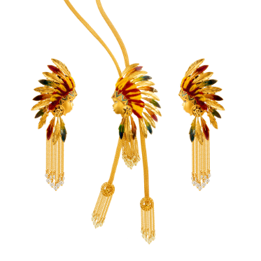 Tribal fashion inspired 22K Gold Tie Chain Set | NABC Collection | PC ...