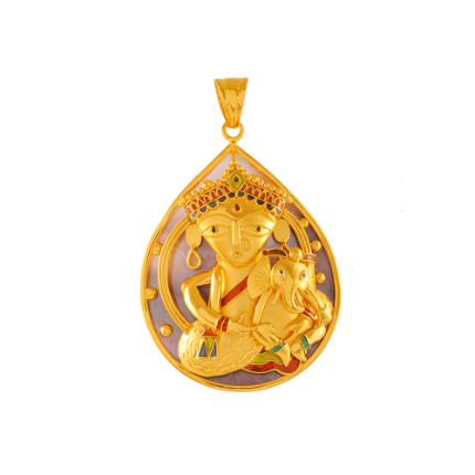 Divine 22K Gold Jewellery Set | Goddess Durga And Lord Ganesh Shape ...