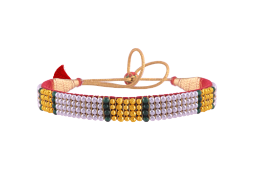 22K Tushi Gold & Pearl Choker with Green Beads | Tushi Collection | PC ...