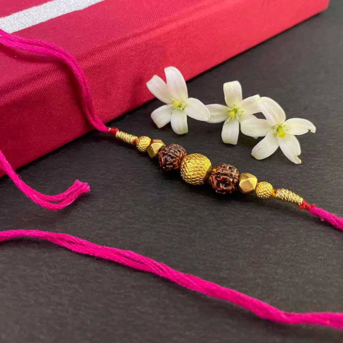 P.C. Chandra Jewellers 22KT Yellow Gold Plastic Rudraksha Rakhi for Men ...