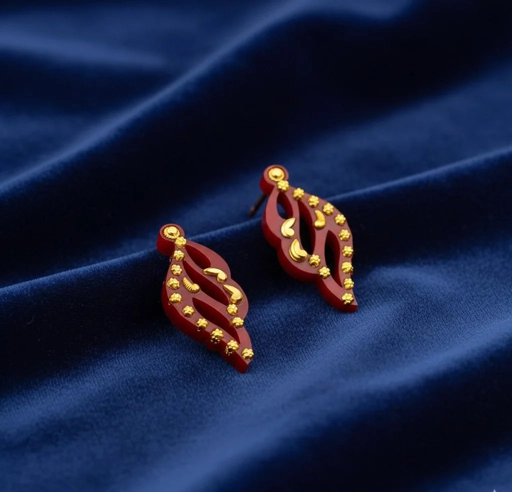 P.C. Chandra Jewellers "Wave" 22KT Synthetic Pola Earrings for Women ...