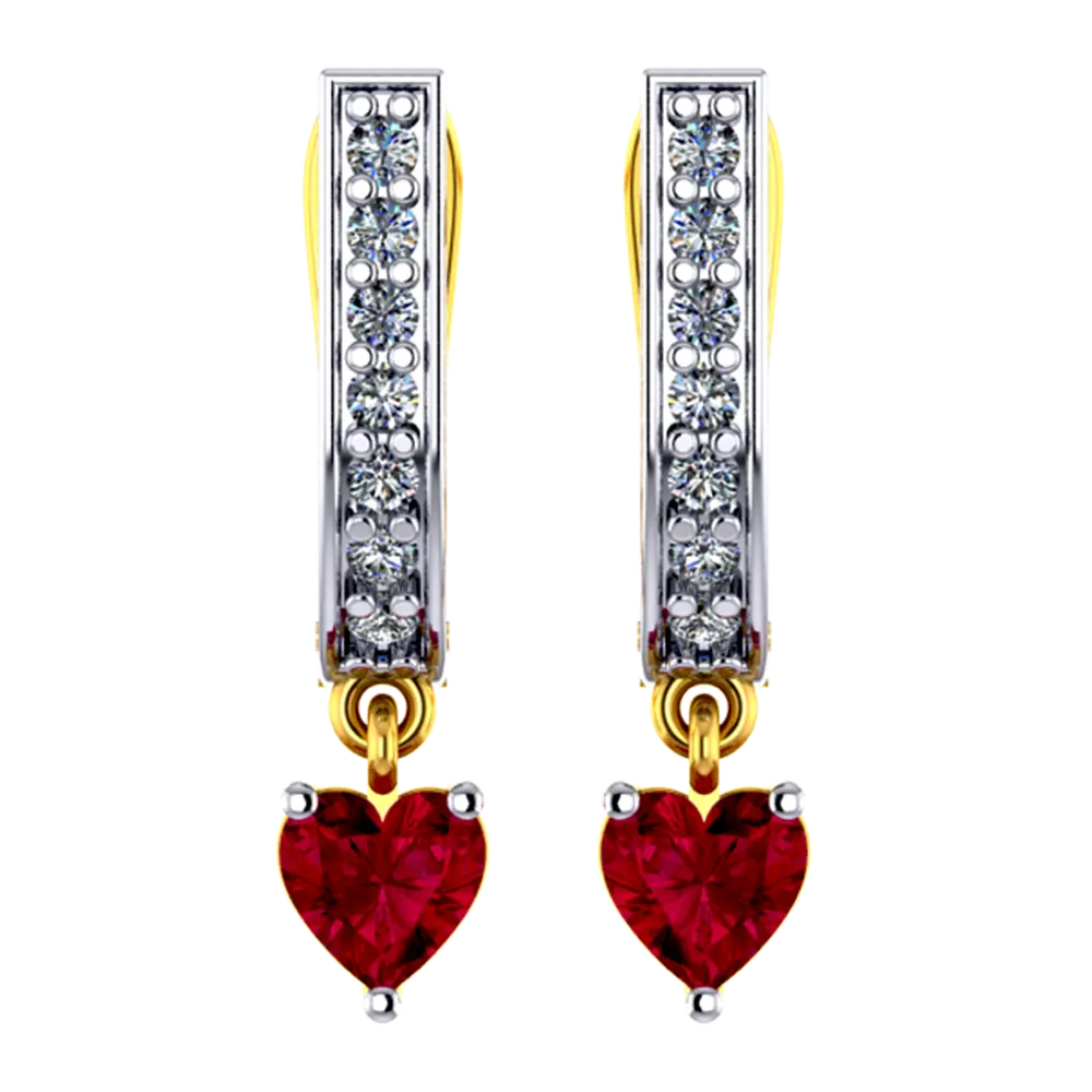 22K U-shaped gold ring with diamond and mini heart pendant | PC Chandra ...