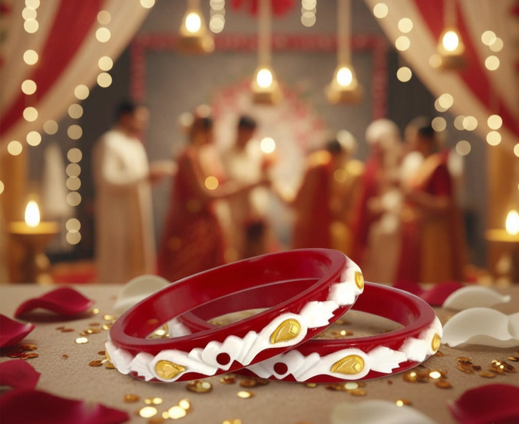 P.C. Chandra Jewellers "Shubha Sankha" 22KT Synthetic Sankha Pola ...