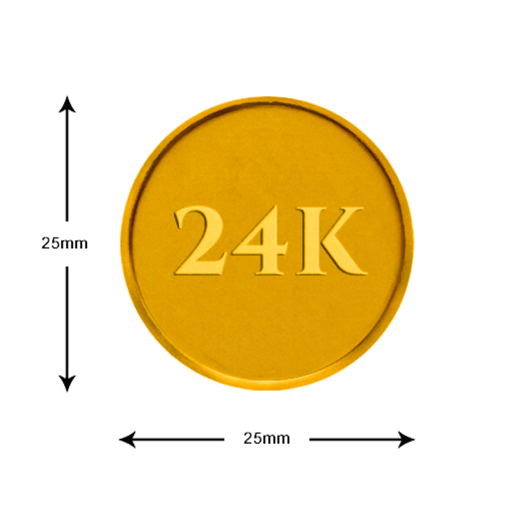 BIS hallmarked 10 gm, 24KT (995) Gold Coin – P.C. Chandra Jewellers