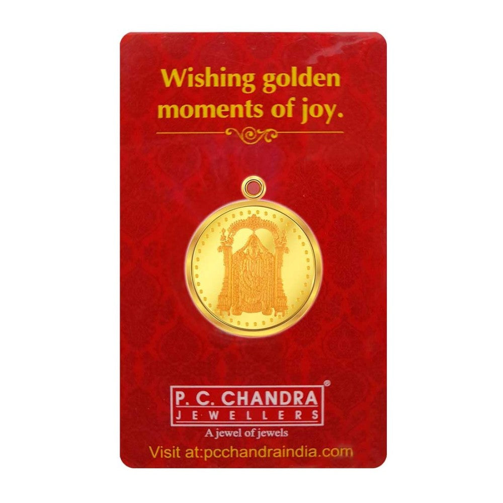 PC Chandra Jewellers | 24k Lord Tirupati Balaji Engraved Gold Coin ...