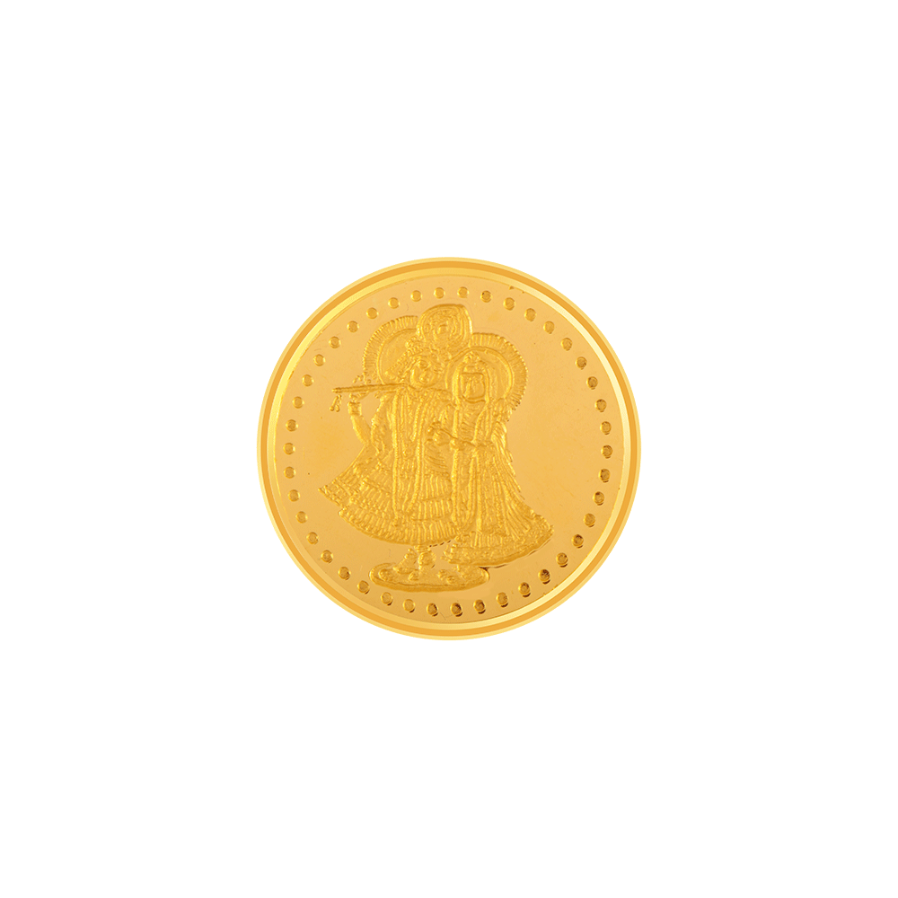 P.C. Chandra Jewellers 24k (995) 5 gm Radha-Krishna Yellow Gold Coin