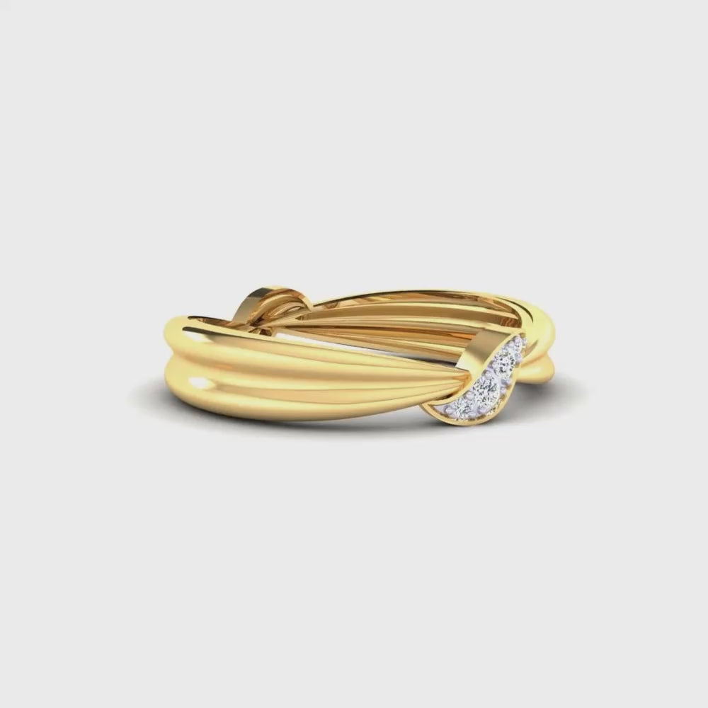 P.C. Chandra Jewellers 18KT Gold Minimalist Diamond Ring for Women | 4 ...