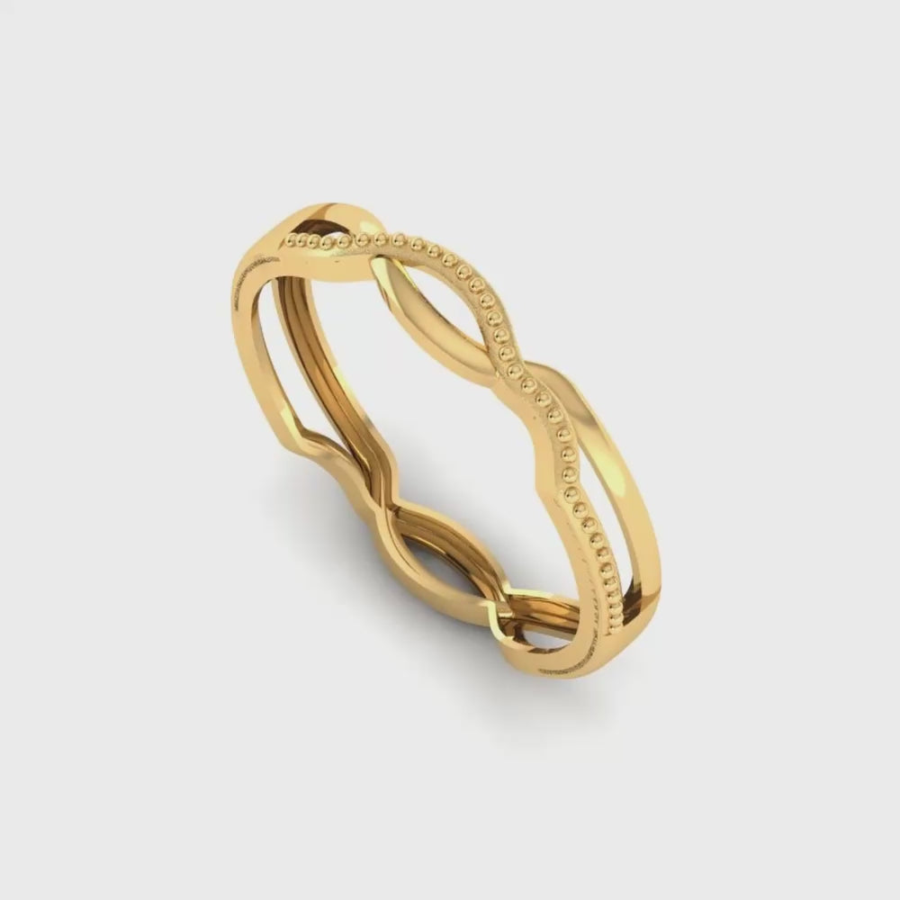 P.C. Chandra Jewellers 18KT Ornate Gold Ring for Women | Textured ...
